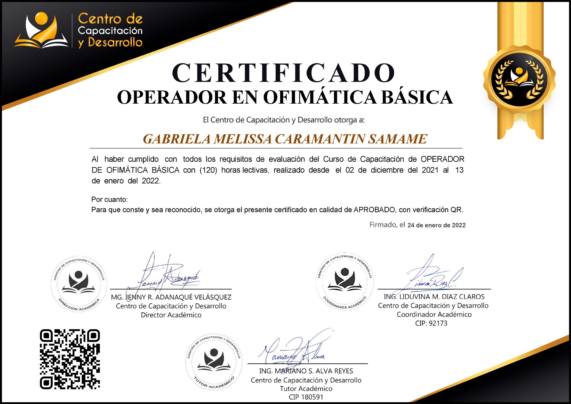 Gabriela Melissa Caramantin Samame :: ccd-capacitacion